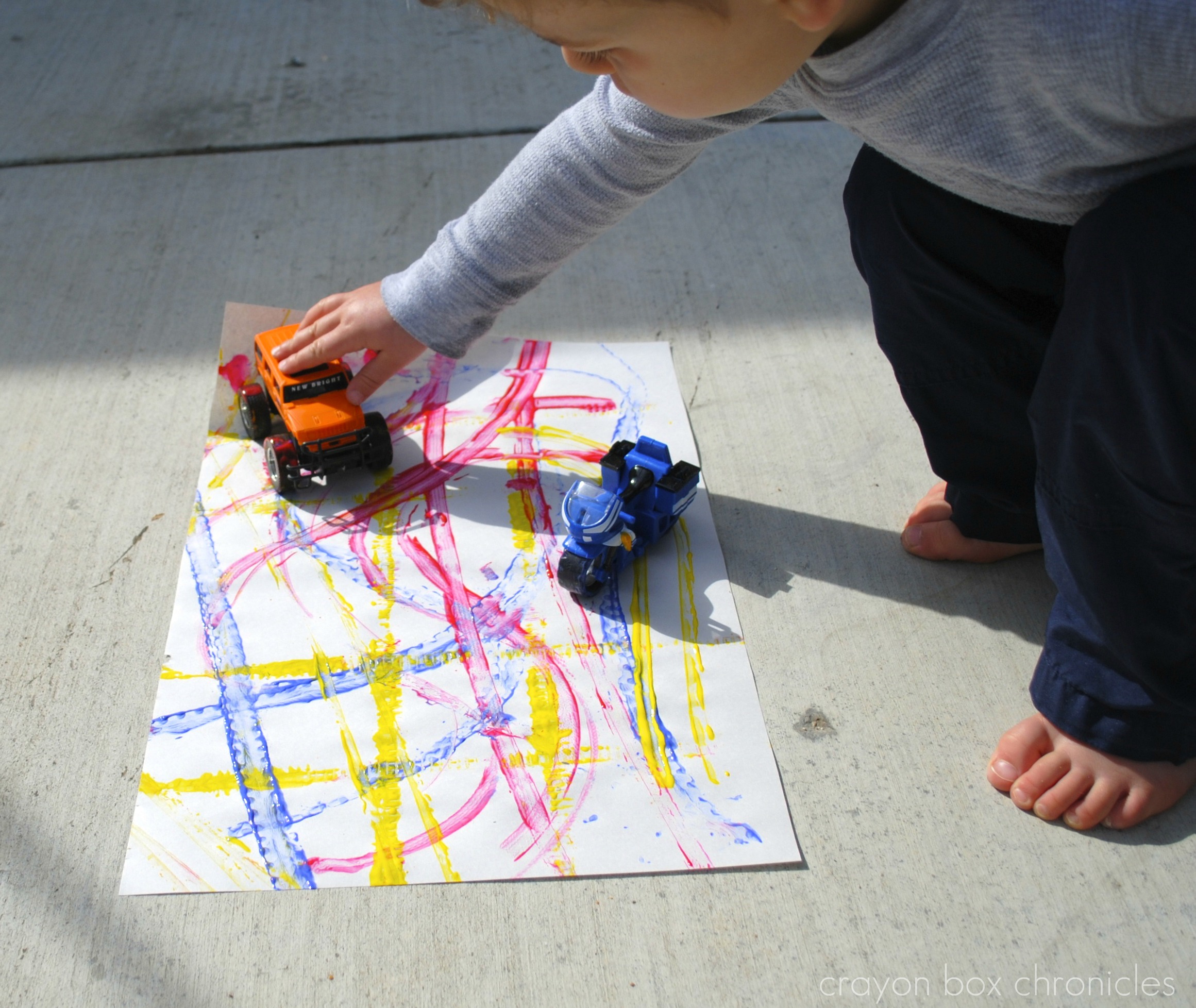 Track Painting – Crayon Box Chronicles