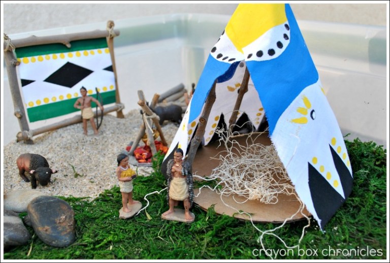 Native American Small World – Teepee & Drum Craft – Crayon Box Chronicles