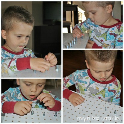 DIY Geoboard with Fabric Loops – Crayon Box Chronicles