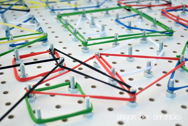 DIY Geoboard with Fabric Loops – Crayon Box Chronicles
