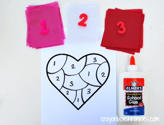 Heart Tissue Paper by Number Craft – Crayon Box Chronicles