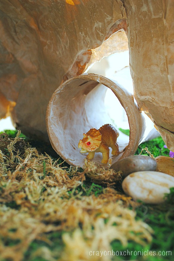 Paper Mache Dinosaur Cave – Crayon Box Chronicles