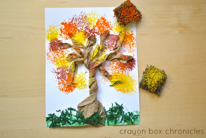 Fall Tree Art – Crayon Box Chronicles