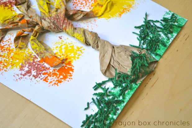 Fall Tree Art – Crayon Box Chronicles